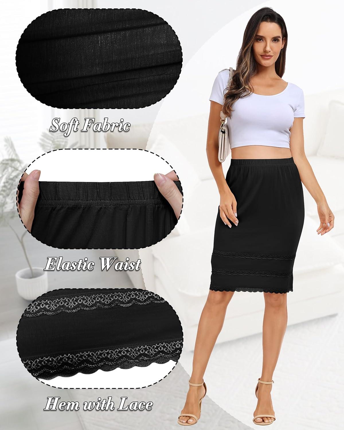 Vlazom Women’s Half Slips for Under Dress Anti Static Half Slip Under ...